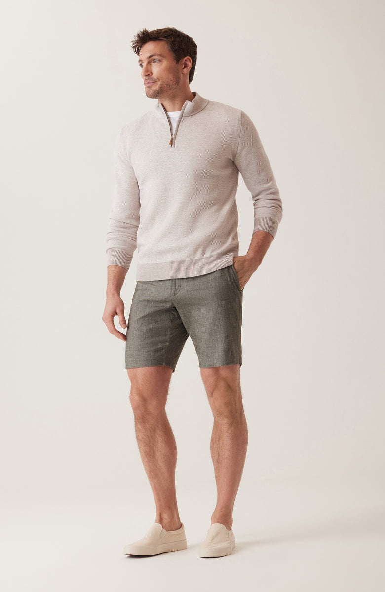 DEKE OASIS Bermuda Short Linen Stretch - Black – manhattan casuals