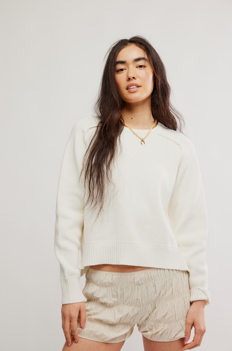 Free People Spring Street pullover in optic white – manhattan casuals