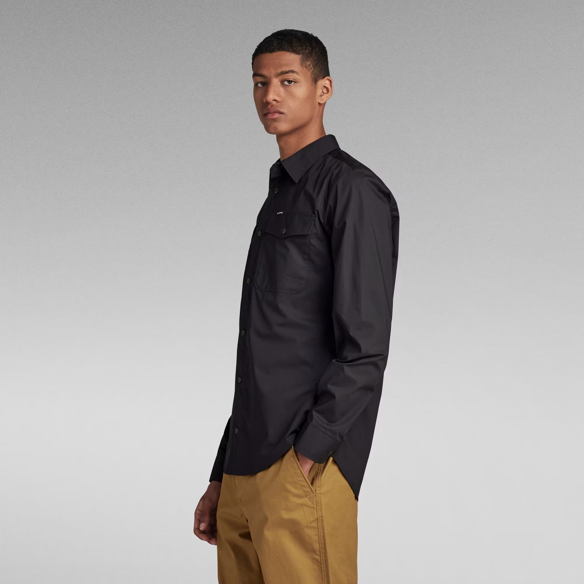G STAR Marine Slim Shirt Dark Black manhattan casuals